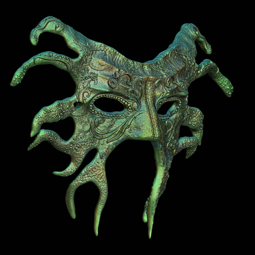 🎨 Deluxe Ornamental Cthulu Mask・ STL File for 3D printing・Cults