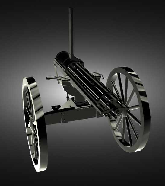Download STL file Gatling gun 1876 • 3D printing design ・ Cults