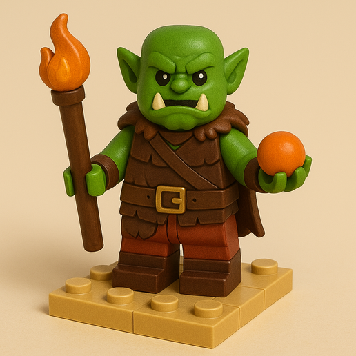 🎲 Orc evil warlock in LEGO style DnD character 3D printable model・Free ...