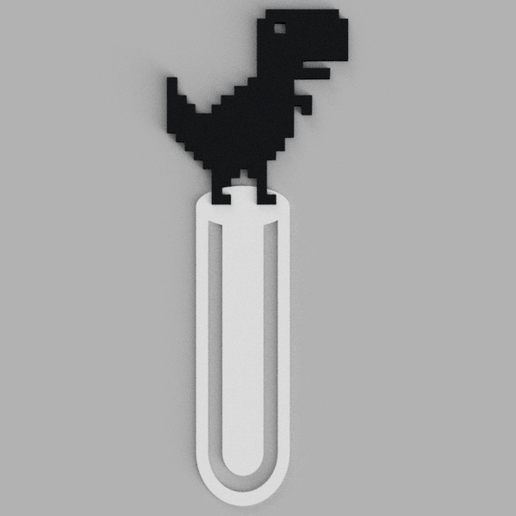 Free STL file Pixelated Dinosaur Game Google Logo Bookmarks 🦖 ・Template ...