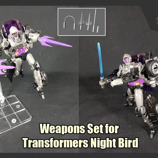 🔫 Weapons Set for Transformers Night Bird・ STL File for ・Cults