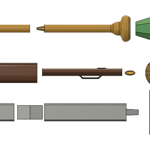 🗡️ Lemongrab Staff and Sword with Scabbard・ STL File for 3D printing・Cults