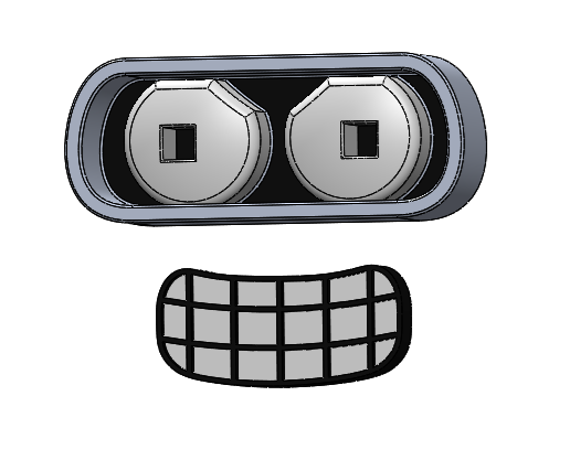 🤖 No-MMU multicolor Bender visera ojos y boca imanes con un Monóculo ...