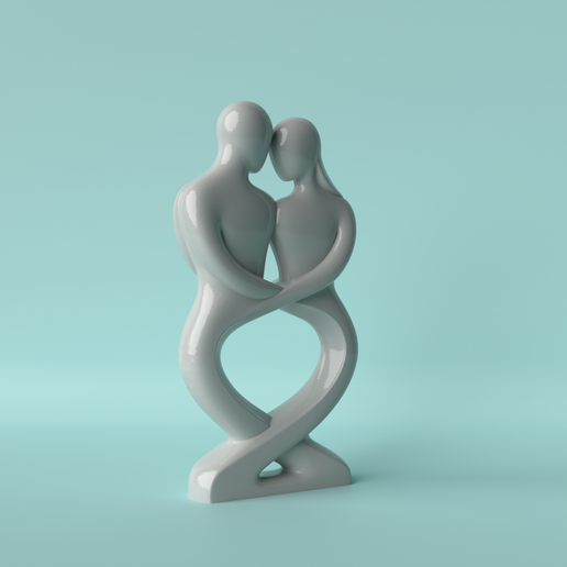 🧑‍🤝‍🧑 Essential Union – Minimalist Couple Sculpture・ STL File for 3D ...