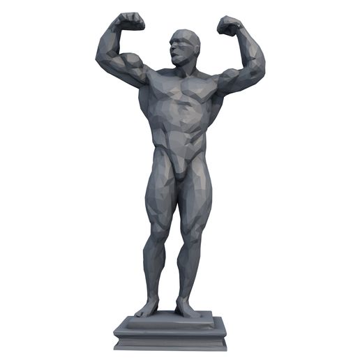 💪 Bodybuilder Low Poly・ STL File for 3D printing・Cults