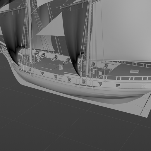 🚢 [Naval Action] Traders_Brig sailing ship digital model・ OBJ File for ...