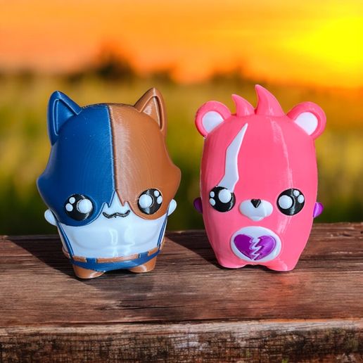 👾 Cuddle Team Leader and Meowscles Fortnite Sprite Mashup Figures・ STL ...