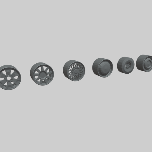 📦 Low Poly Rims // Package 01・ STL File for ・Cults