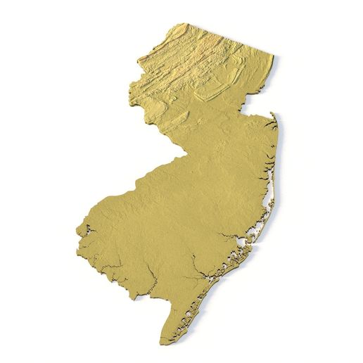 Archivo 3D New Jersey Topographic Map – 3D Model for 3D Printing & CNC ...