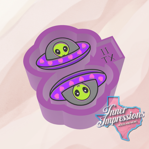 💜 Heart Alien Ship Vent Freshie Molds・ STL File for 3D printing・Cults