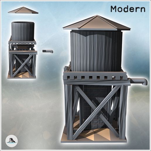 🚰 Water tank on wooden structure with metal faucet (2) - Modern WW2 WW1 ...