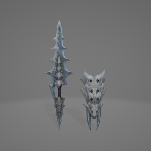👹 MONSTER HUNTER WORLD FROSTFANG BARIOTH SWORD AND SHIELD・ STL File for ...