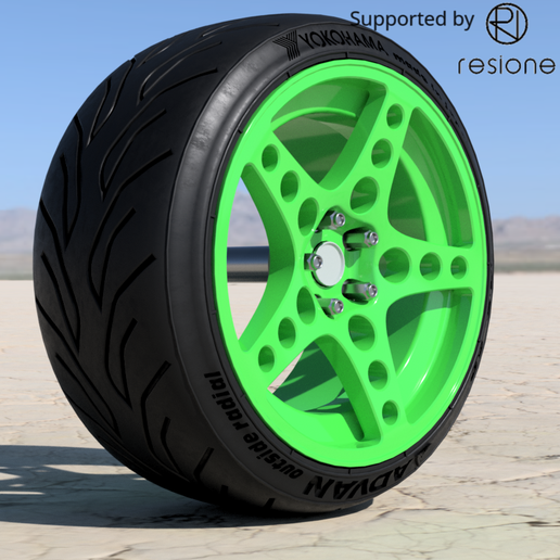 🚗 Llantas HGK de 18 pulgadas con neumáticos yokohama advan・Archivo STL ...