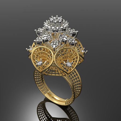 3D file 001 - Turkey Style Jali Ring 🦃 ・3D print object to download・Cults