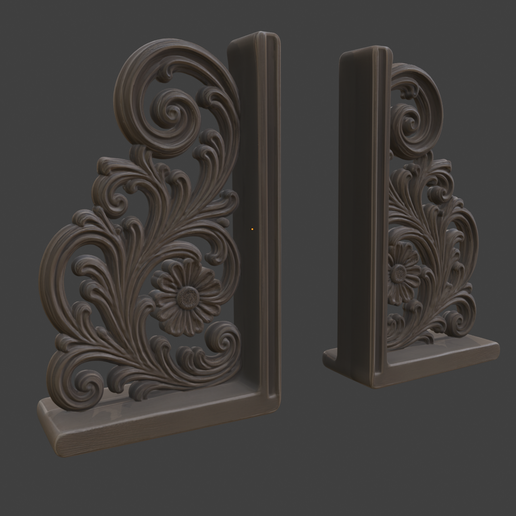 📚 Victorian Scrollwork Bookends・ STL File for 3D printing・Cults