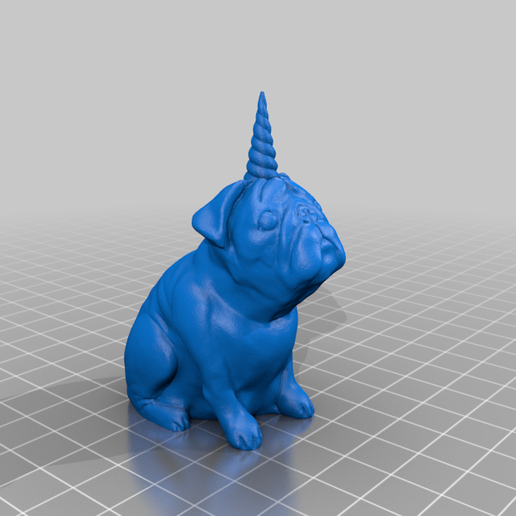 🐶 Mythical Pugicorn・Free 3D File for ・Cults