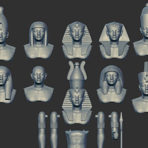 🖨️ Egyptian Pharaoh statue multi heads poses 3d printable model・ 3D ...