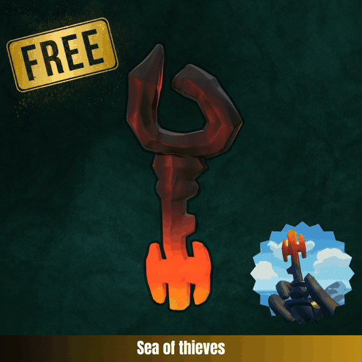 🔑 ASHEN KEY - SEA OF THIEVES・Free STL File for 3D printing・Cults
