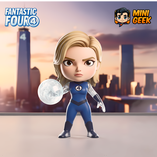 Mini Geek: Invisible Woman Chibi 💙 - Clearly Adorable 3D Model!・ STL ...