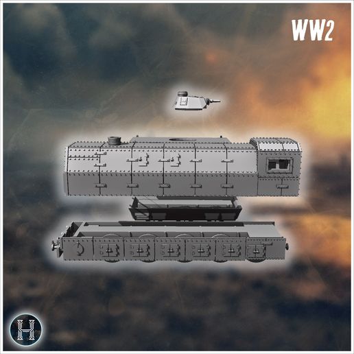3D file German armored train set with Panzer III turret - World War Two ...