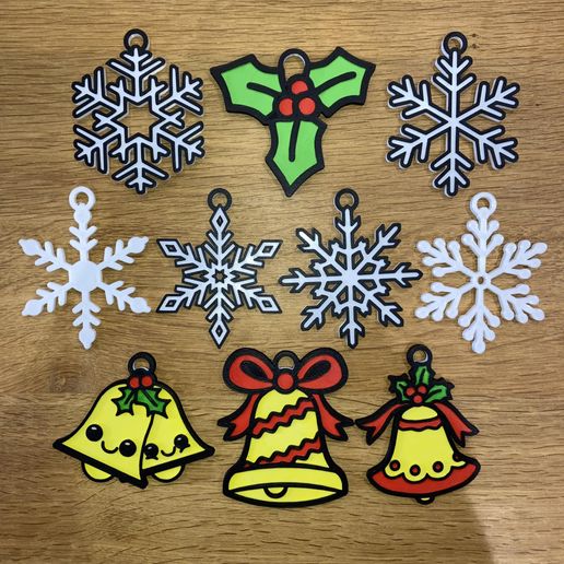 STL file Pack of 10 Christmas Ornaments #9 🎄 (3MF)・3D printing design ...