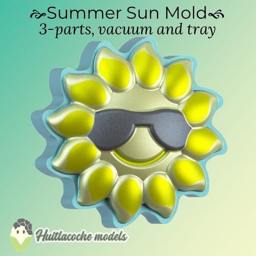 ☀️ SUMMER SUN MOLD: BATH BOMB, SOLID SHAMPOO (3-parts mold, tray ...