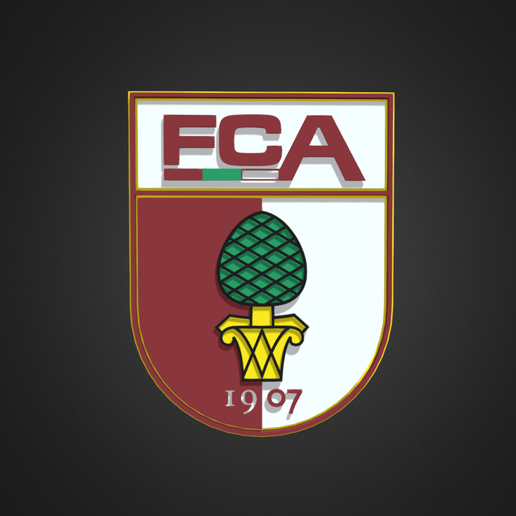 STL file Schild Escudo Logo FC Augsburg 3D 🖼️ ・3D printable design to ...