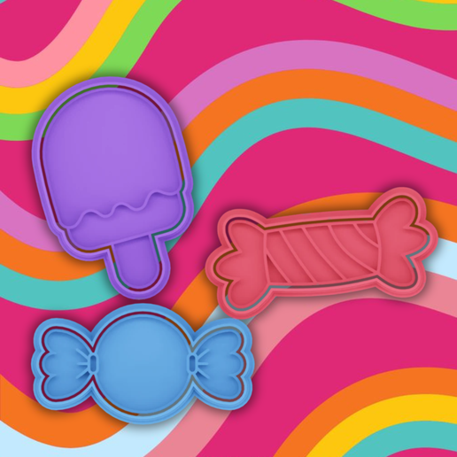 STL file COOKIE CUTTER candy set of 3 🍪 ・3D print design to download・Cults