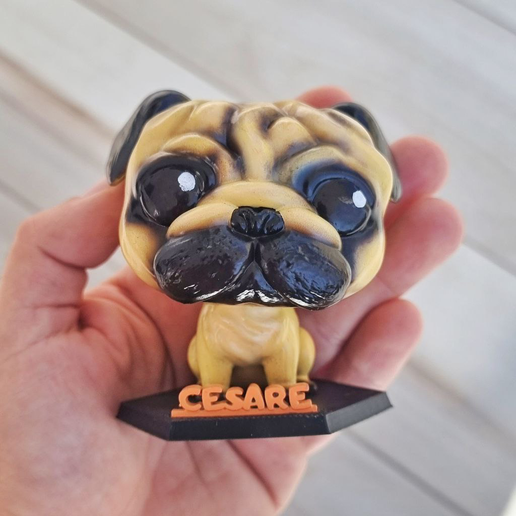 3D printer carlino Pug dog funko pop • made with elegoo saturn S・Cults