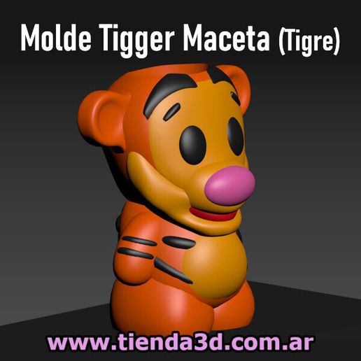 🪴 Tigger Pot Mold・ STL File for 3D printing・Cults