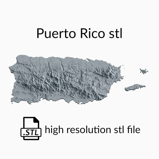 🇺🇸 USA Puerto Rico Topographic Map - 3D Terrain Elevation - Relief Map ...