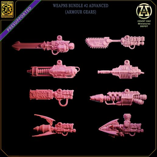 ⚙️ Armour Gear - WEAPONS MEGA BUNDLE # 2- 6 Primary Weapons・ STL File ...
