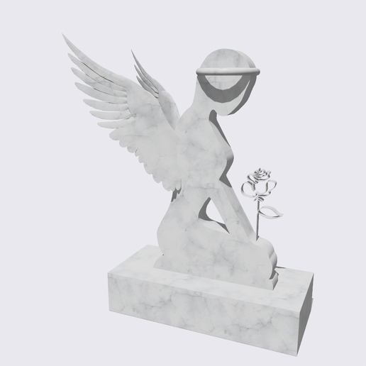 🗿 Escultura abstracta "Ángel arrodillado" Figurilla de regalo para la ...