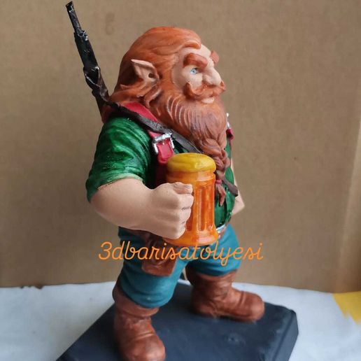 🦸 Dwarf Ale Master STL, Fantasy 3D Print Model, Tavern Warrior Figurine ...
