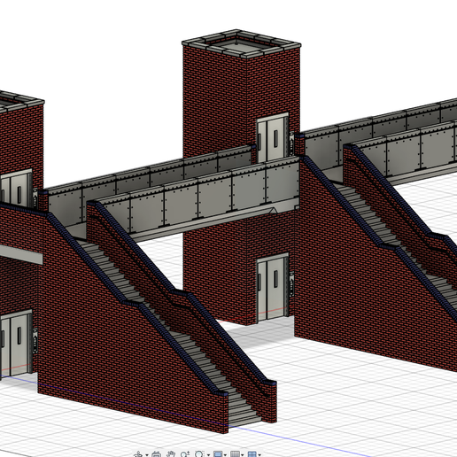 🛤️ Model Railway Station Platform Footbridge with Lifts Modular・ STL ...