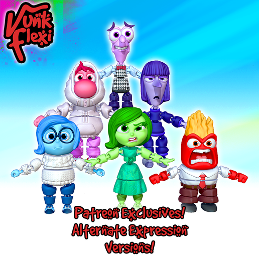 🗝️ Disneys Inside Out Character Bundle MultiColor Flexi Print-In-Place ...