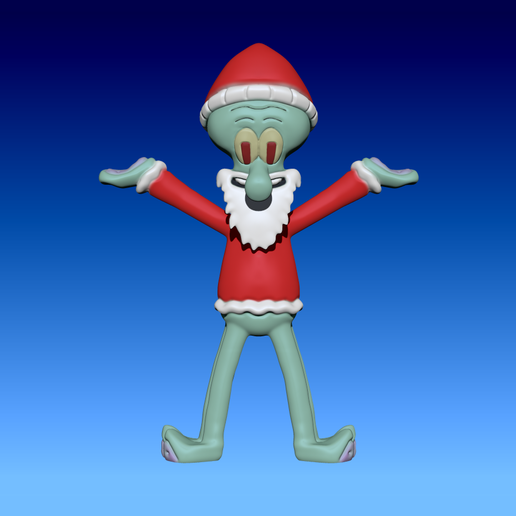 🎅 calamardo como santa claus de bob esponja para la navidad・Archivo STL ...