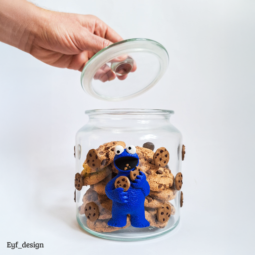 arquivo STL Cookie Monster Cookie Jar 🍪 (3MF)・ideia de impressão 3D ...
