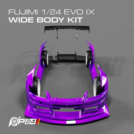 🚗 Fujimi 1/24 Mitsubishi Evolution IX Custom Wide Body Kit・ STL File ...