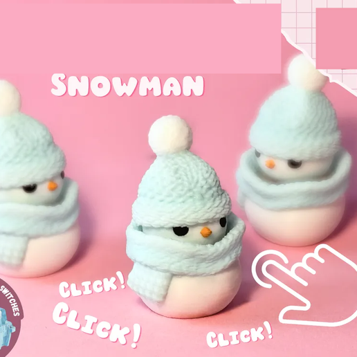3MF file Knitted Snowman Clicker ☃️ ・3D print object to download・Cults