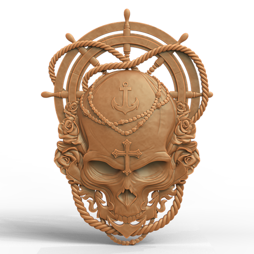 3D file 3D Model STL File for CNC Router Laser & 3D Printer 4300 Skull ...