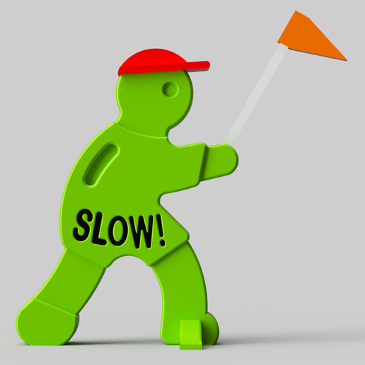 👨 Slow Man Safety Traffic Sign・ 3MF File for 3D printing・Cults