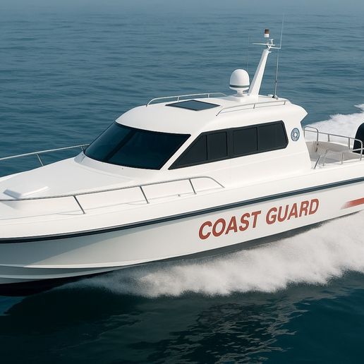 💂 High-Speed Coast Guard Interceptor Boat・ STL File for 3D printing・Cults