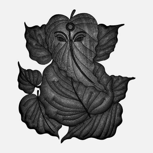 how to draw leaf ganpati
