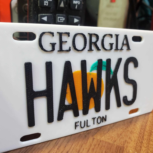🇬🇪 Georgia Decorative License plate - Atlanta Hawks・ STL File for 3D ...
