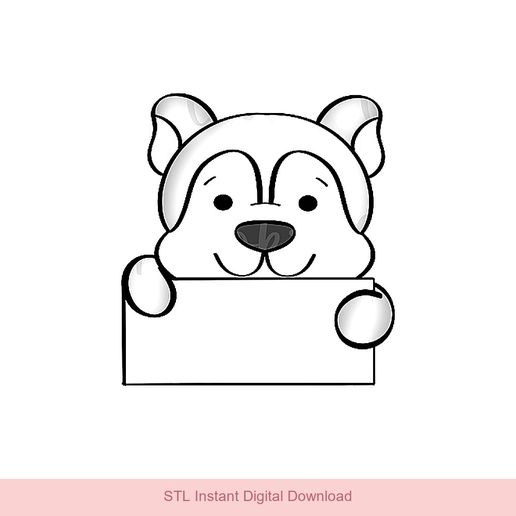 🐕 Dog Holding Sign Cookie Cutter STL | Pet Lover Cookie Cutter | 3D ...