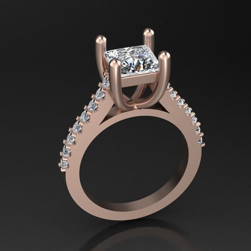 🤴 prince cut solitaire engagement high jewelry ring・ STL File for 3D ...