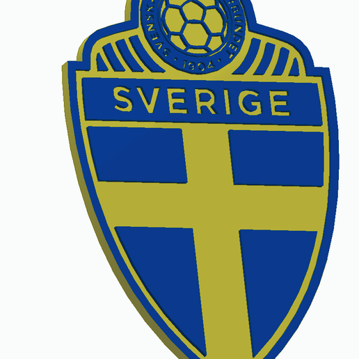Arquivo grátis STL Sweden Football Team Badge (Sverige Landslag) Wall ...