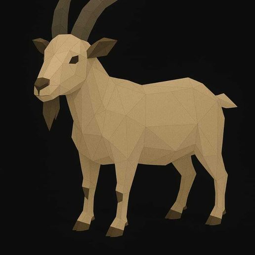 🐐 Low Poly Goat 3D Model – Polygonal Goat STL for 3D Printing・ STL File ...