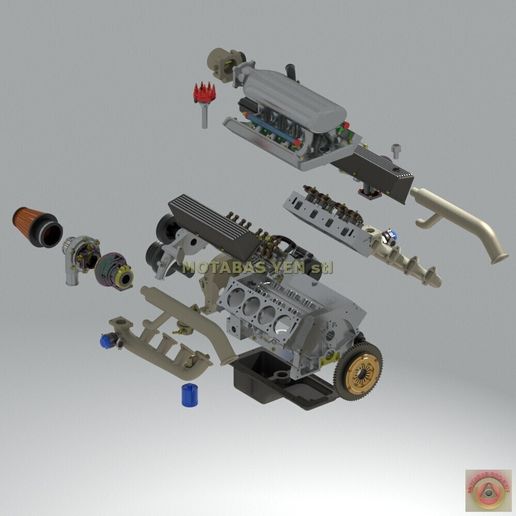 STL file FORD 427 TURBO - ENGINE 🚙 ・3D printer model to download・Cults